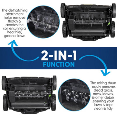 Powerful 1500W Electric Lawn Scarifier with 36cm Cutting Width and 45L ...