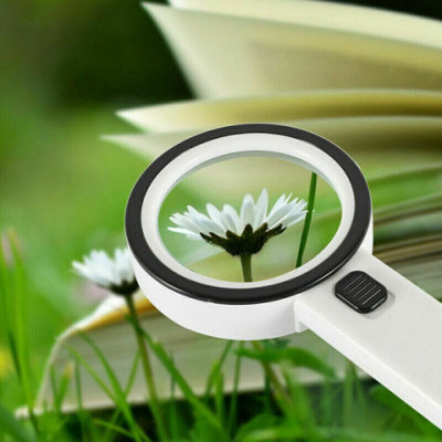 POWERFUL 30X LED MAGNIFYING GLASS FOR READING & HOBBIES WITH 12 BRIGHT ...