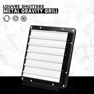 Powerstar Electricals Metal Louvre Shutter Gravity Flap Grille Air Vent ...