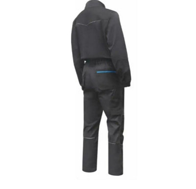 PPE Protective Work Suit Full Body Coverall Dark gray Elastic Safety ...