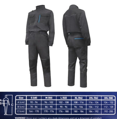 PPE Protective Work Suit Full Body Coverall Dark gray Elastic Safety ...