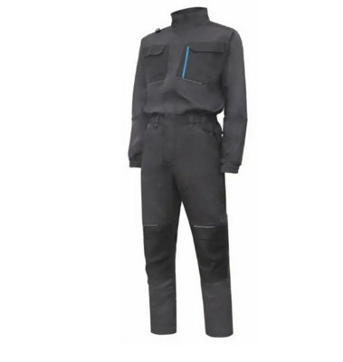 PPE Protective Work Suit Full Body Coverall Dark gray Elastic Safety ...