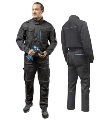 PPE Protective Work Suit Full Body Coverall Dark gray Elastic Safety ...