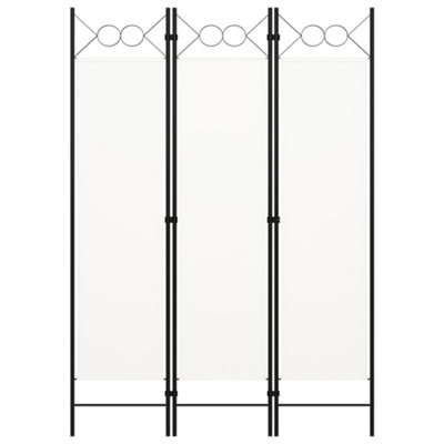 Practical 3-Panel Room Divider Cream White 120x180 cm