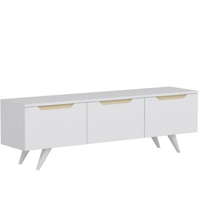Prague TV Unit Stand Bench - White | DIY at B&Q