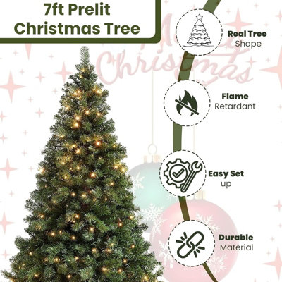 Pre-Lit Artificial Christmas Tree with 350LEDs - Xmas Tree with 1000 ...