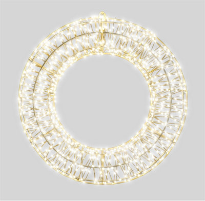 Pre Lit LED Wreath with 5m Lead + Timer Cool White 500mm Christmas ...