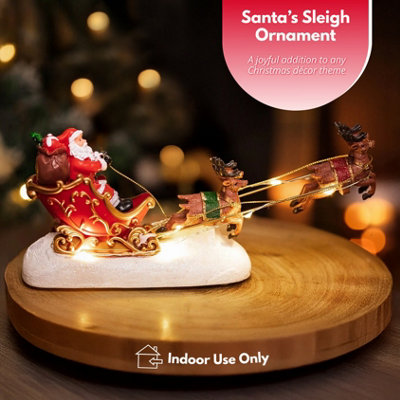 Pre-Lit Santa & Sleigh LED Ornament