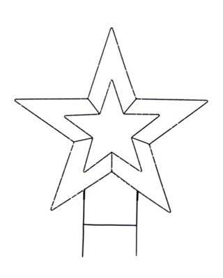 Pre Lit Star Stake Light Silhouette 85cm