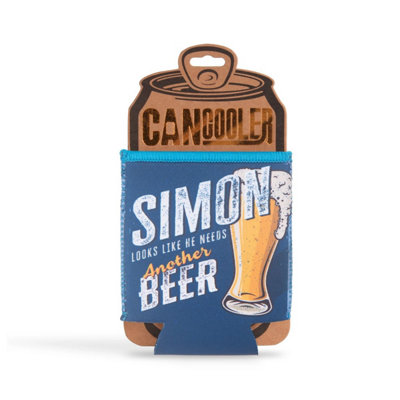 Pre-personalised Can Cooler Gift With Over 80 Popular Names and Themes ...