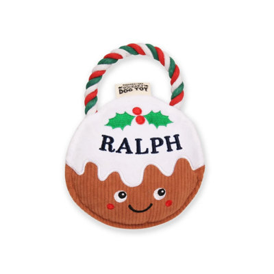 Pre-personalised Christmas Pudding Squeaky Dog Toy Gift - Over 80 Name ...
