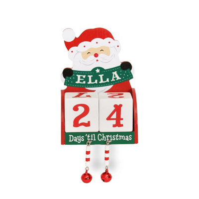 Pre-personalised Christmas Wooden Advent Block Calendar - Over 80 Names ...