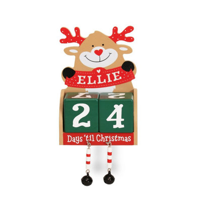 Pre-personalised Christmas Wooden Advent Block Calendar - Over 80 Names ...