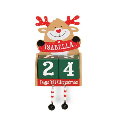 Pre-personalised Christmas Wooden Advent Block Calendar - Over 80 Names ...