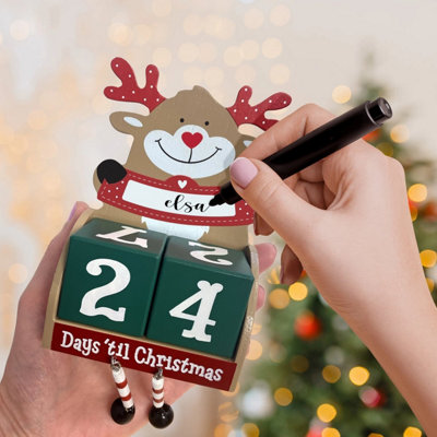 Pre-personalised Christmas Wooden Advent Block Calendar - Over 80 Names ...