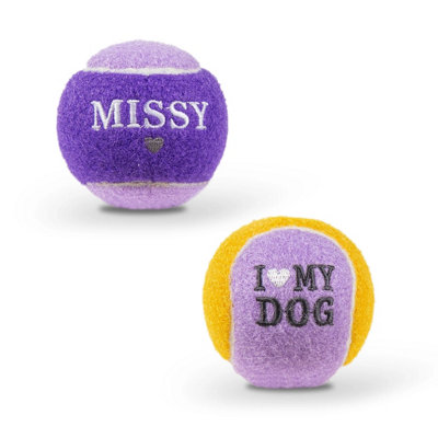 Pre-personalised Dog Ball Toy - Missy - Over 100 Options
