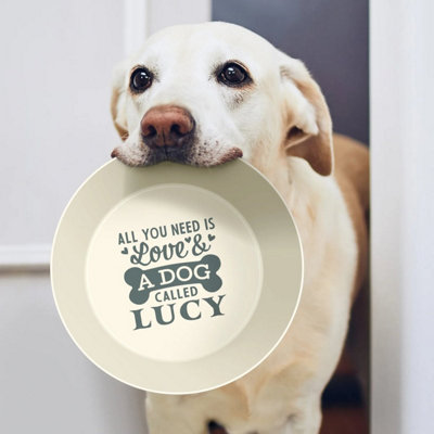 Pre-personalised Dog Bowl Featuring Popular Names, Breeds and Captions ...