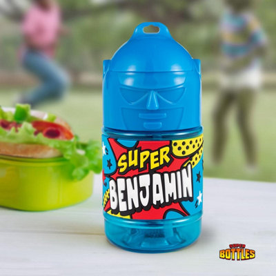 Pre-personalised Kid's Superhero Drinks Bottle - Benjamin - Choose From ...
