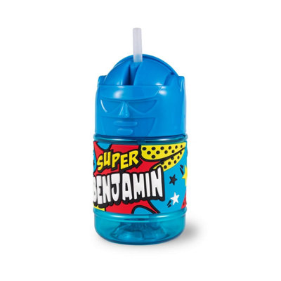 Pre-personalised Kid's Superhero Drinks Bottle - Benjamin - Choose From ...