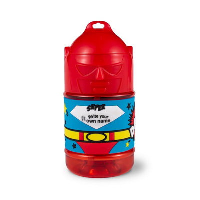 Pre-personalised Kid's Superhero Drinks Bottle - Blank Male Superhero ...