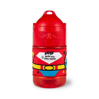 Pre-personalised Kid's Superhero Drinks Bottle - Blank Male Superhero ...