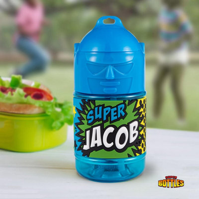 Pre-personalised Kid's Superhero Drinks Bottle - Jacob - Choose From ...