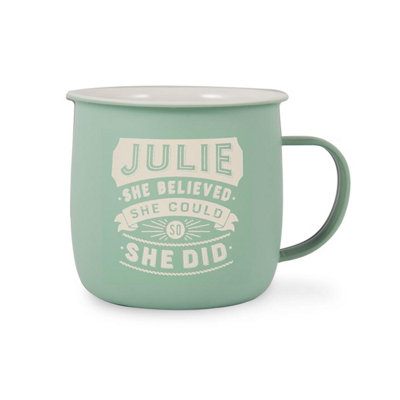 Pre-personalised Outdoor Mug - Julie - Over 100 Titles Available