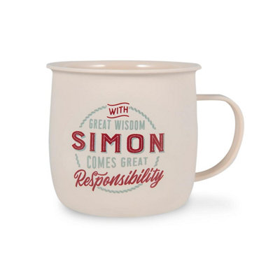 Pre-personalised Outdoor Mug - Simon - Over 100 Titles Available