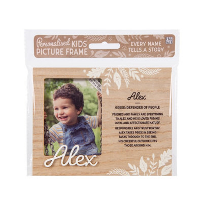 Pre-personalised Picture Frame with Child's Name and Meaning - Alex ...