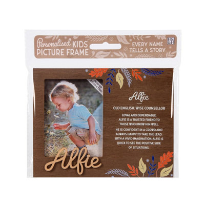 Pre-personalised Picture Frame with Child's Name and Meaning - Alfie ...