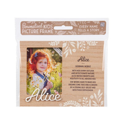 Pre-personalised Picture Frame with Child's Name and Meaning - Alice ...