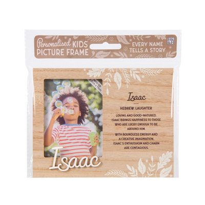 Pre-personalised Picture Frame with Child's Name and Meaning - Isaac ...