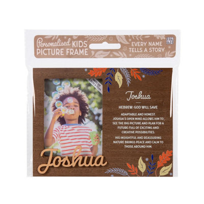 Pre-personalised Picture Frame with Child's Name and Meaning - Joshua ...