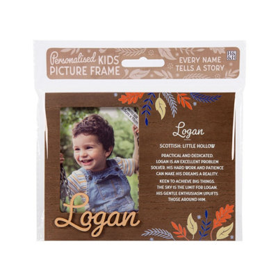 PRE-PERSONALISED PICTURE FRAME WITH CHILD'S NAME AND MEANING - LOGAN ...
