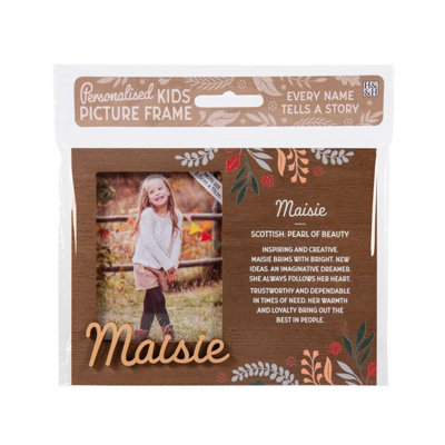 Pre-personalised Picture Frame with Child's Name and Meaning - Maisie ...