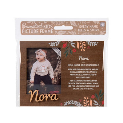 Pre-personalised Picture Frame with Child's Name and Meaning - Nora ...