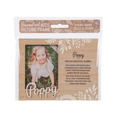 Pre-personalised Picture Frame with Child's Name and Meaning - Poppy ...