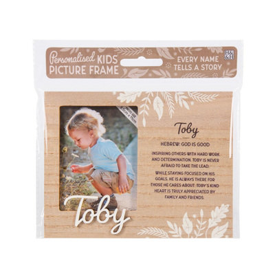 Pre-personalised Picture Frame with Child's Name and Meaning - Toby ...