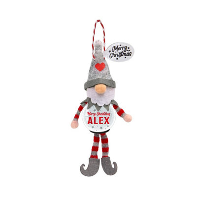 Pre-personalised Snowglobe Santa Elf Christmas Tree Decoration - Over ...