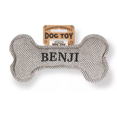 Pre Personalised Squeaky Bone Dog Toy Benji