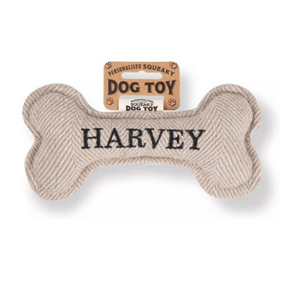 Pre Personalised Squeaky Bone Dog Toy Harvey