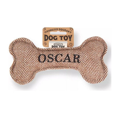 Pre Personalised Squeaky Bone Dog Toy Oscar