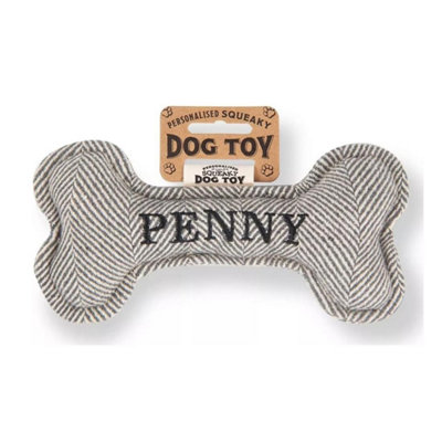 Pre Personalised Squeaky Bone Dog Toy Penny