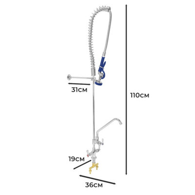 Pre-Rinse Spray Tap, Pull Out Commercial Kitchen Sink Mixer Faucet