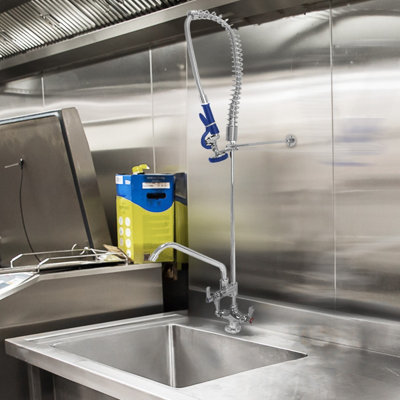 Pre-Rinse Spray Tap, Pull Out Commercial Kitchen Sink Mixer Faucet