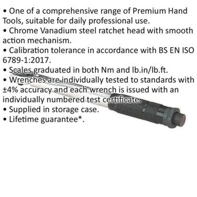 Precision Calibrated Torque Wrench 1/4" Drive - 5 to 25 Nm Range for ...