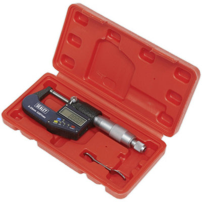 Precision Digital External Micrometer with LCD Display - 0mm to 25mm Range