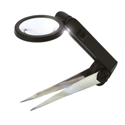 Precision Magnifier Tweezers with LED Light & 6x Magnification ...