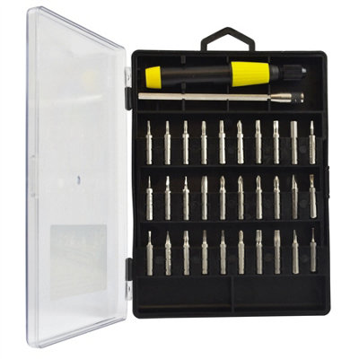 Precision Screwdriver Bit Set 32pce with Easy Grip Handle & Extension ...