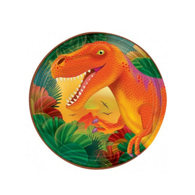 Prehistoric Dinosaur Party Plates (Pack of 8) Multicoloured (One Size ...